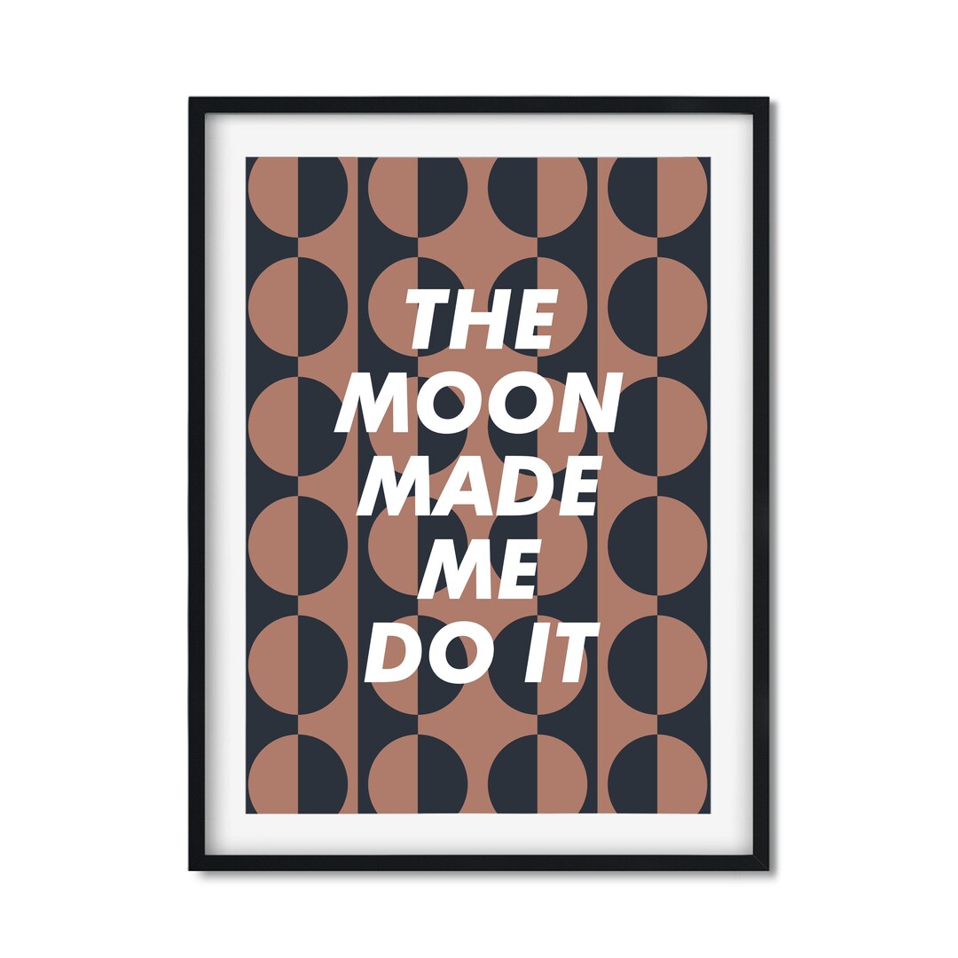 Moon Phase Art Print: Positive Typography Wall Art - Etsy