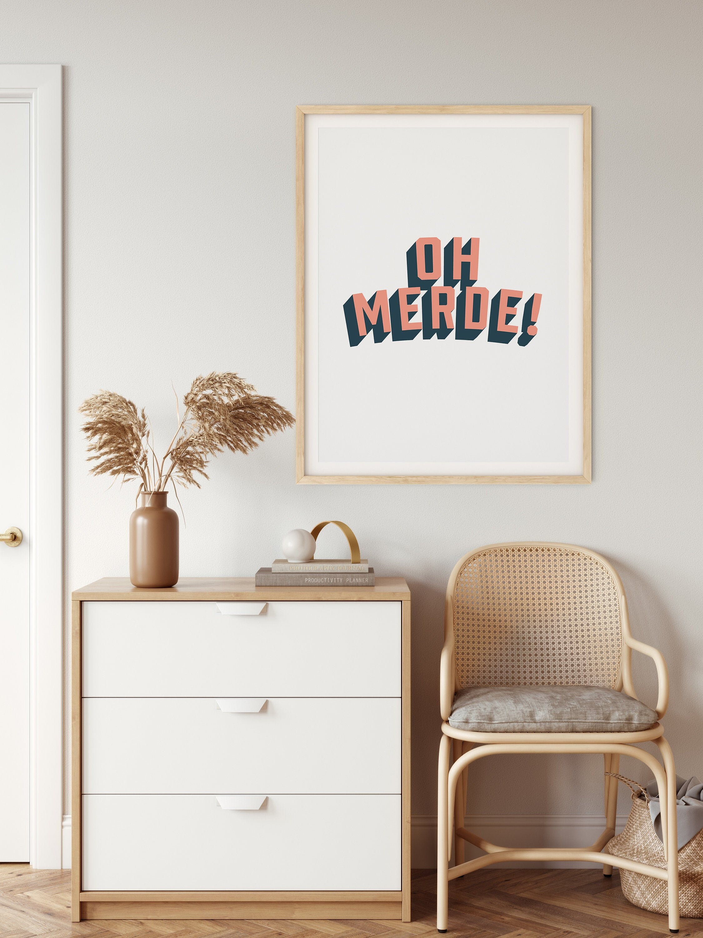 Oh Merde Art Print Wall Art Gallery Wall Art Typography - Etsy UK