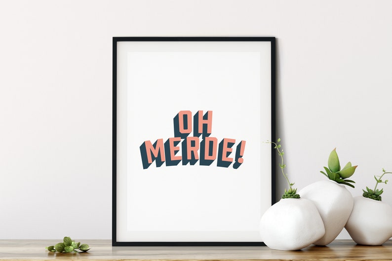 Oh Merde Art Print Wall Art Gallery Wall Art Typography - Etsy