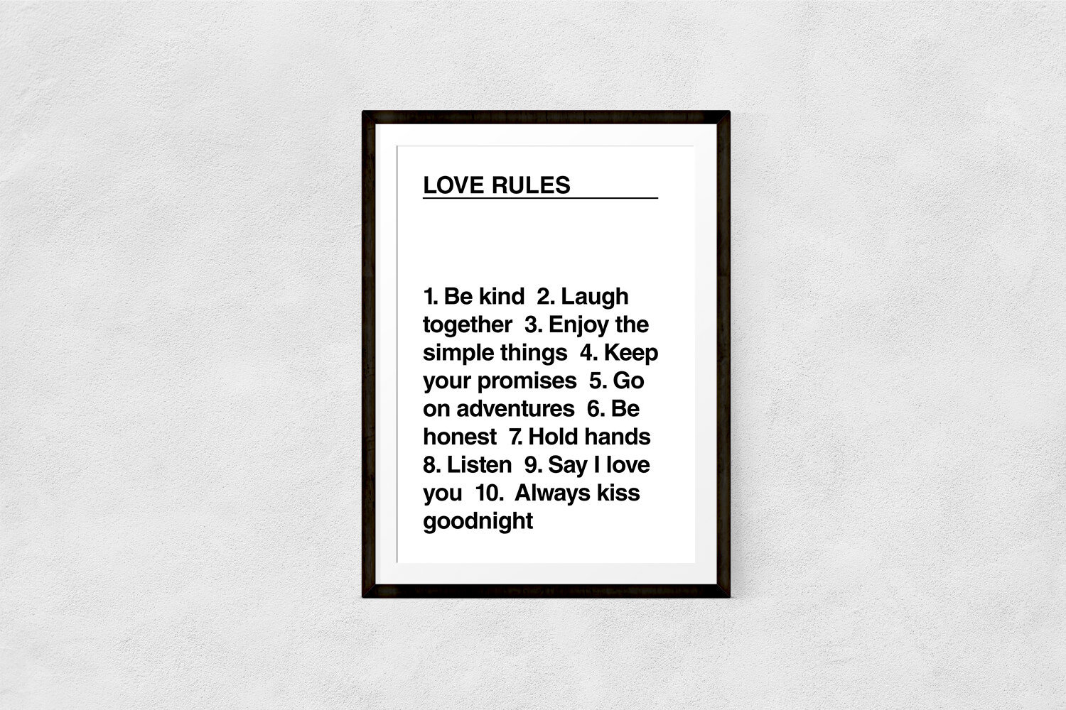Love Rules Print Wall Art Living Room Art Hygge Inspired | Etsy