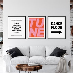 Dance Floor, Art Print, Wall Art, Dance Typography, Dance Art, Music ...