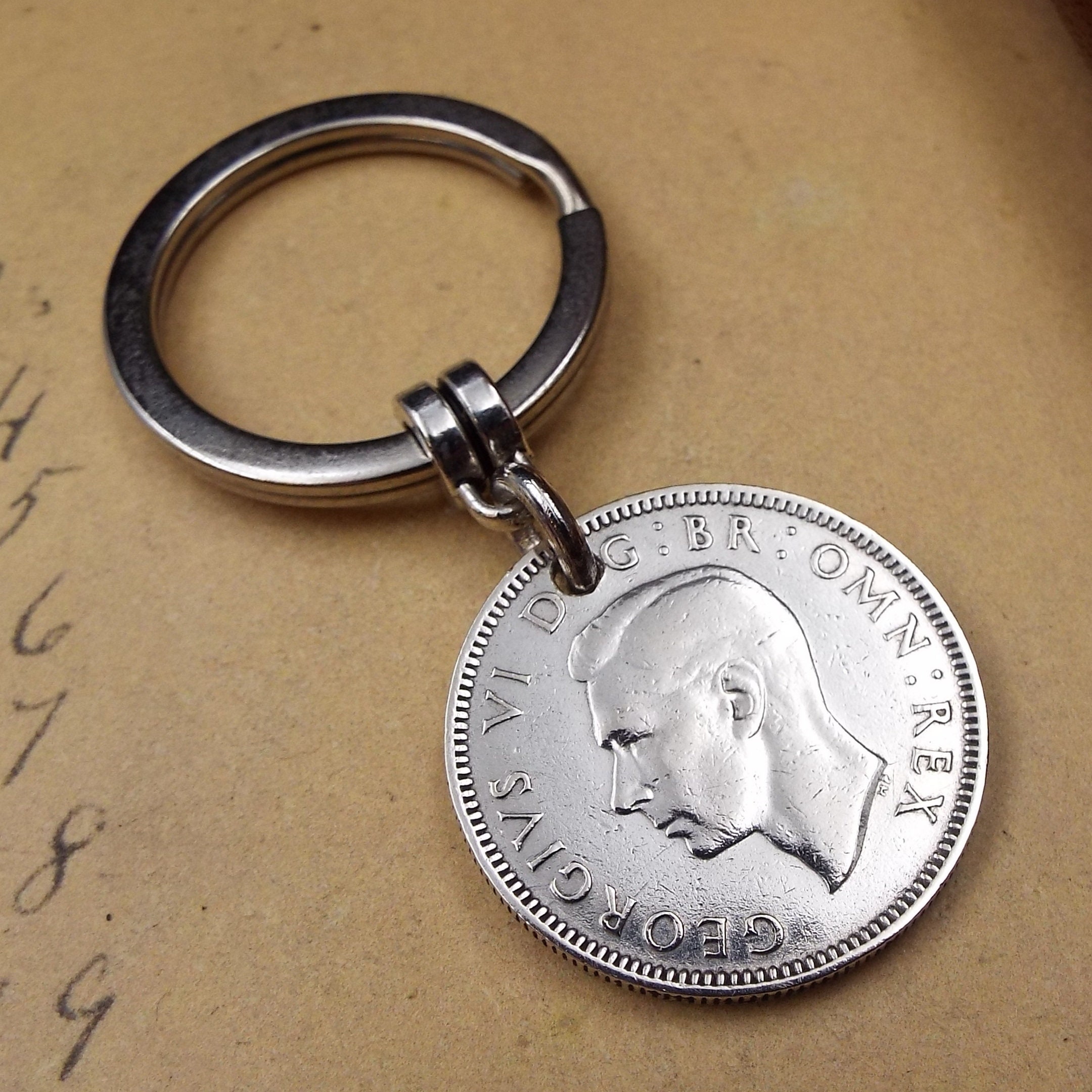 1942 .500 Silver Scottish Scotland One Shilling Coin Keyring - Etsy UK