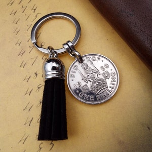 Blacktassel 1950 Scottish Shilling Coin Keychain, Metal Key Ring, 75th ...