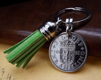 1961 Scottish Shilling Pink Tassel Coin Keyring Metal | Etsy UK