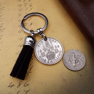Blacktassel 1950 Scottish Shilling Coin Keychain, Metal Key Ring, 75th ...