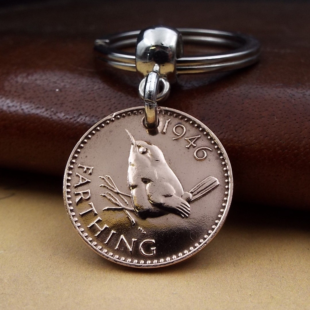 1946 Bronze Farthing Keyring 78th Birthday Gift for Men Women Him Her ...