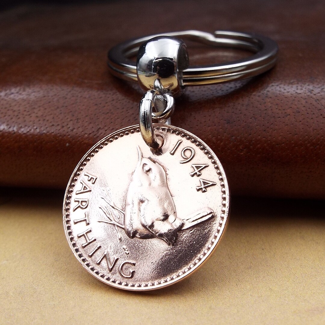 1944 Bronze Farthing Keyring 82nd Birthday Gift for Men Women Him Her ...