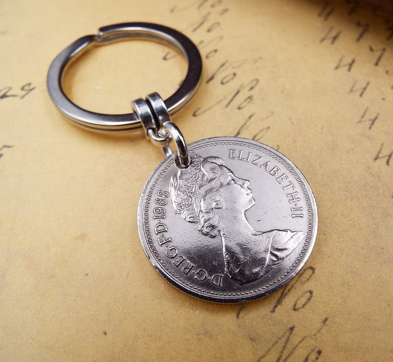 1968 British Five New Pence 5p Coin Keyring 55th Birthday Gift - Etsy UK