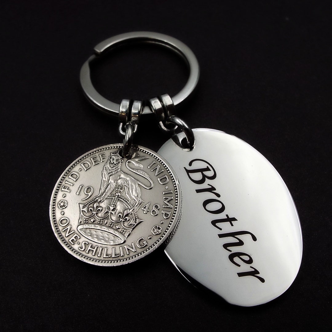 1948 ENGLISH King Shilling BROTHER Coin Keyring Military Armed Forces ...