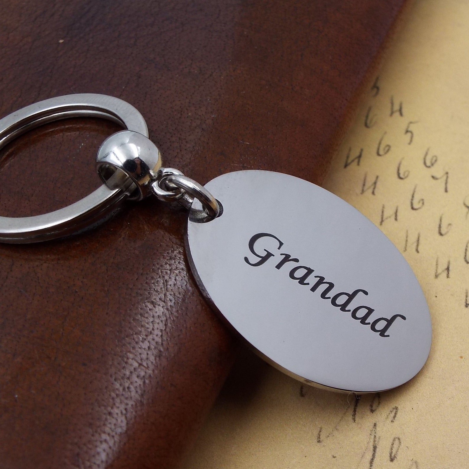 GRANDAD Engraved Stainless Steel Keyring Birthday Gift Large - Etsy UK