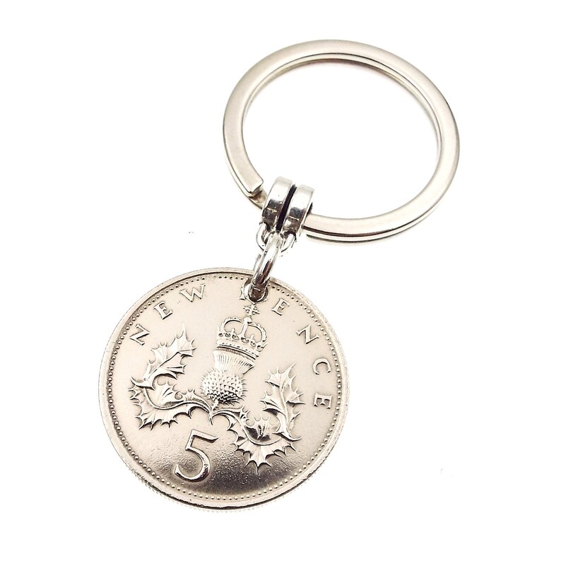 1969 British Five New 5p Coin Keyring 56th Birthday Gift - Etsy UK