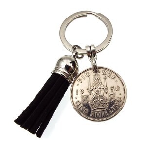 Blacktassel 1950 Scottish Shilling Coin Keychain, Metal Key Ring, 75th ...