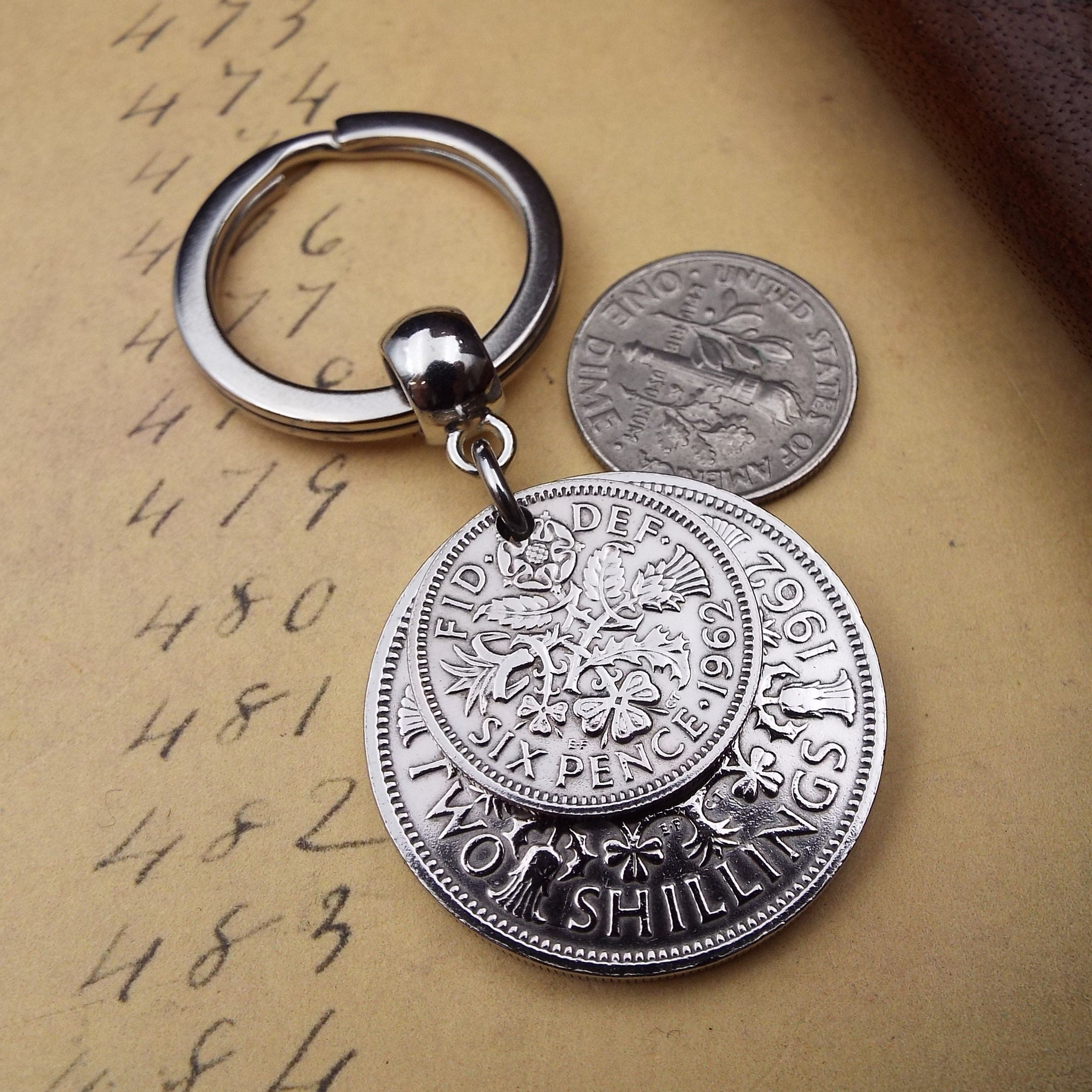 1962 'two and Six' Double Coins Keyring 2 Shillings - Etsy UK