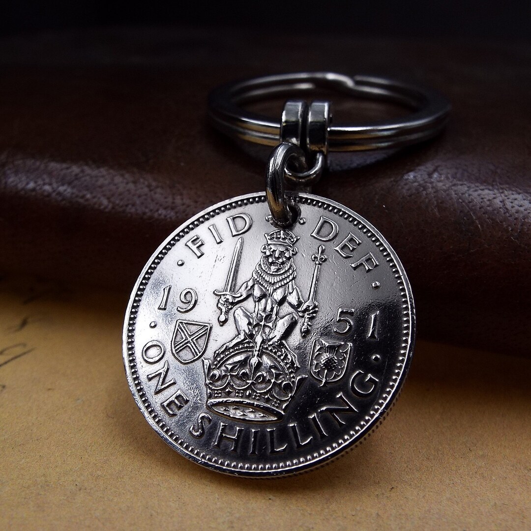 1951 SCOTTISH Shilling Recycled Coin Keyring Military Keepsake ...