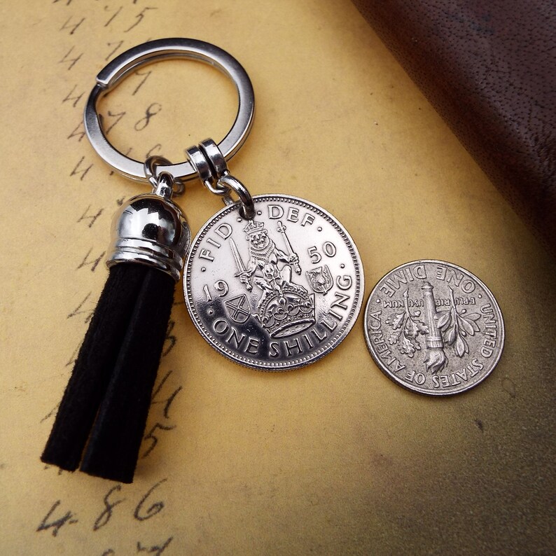 Blacktassel 1950 Scottish Shilling Coin Keychain Metal Key - Etsy UK