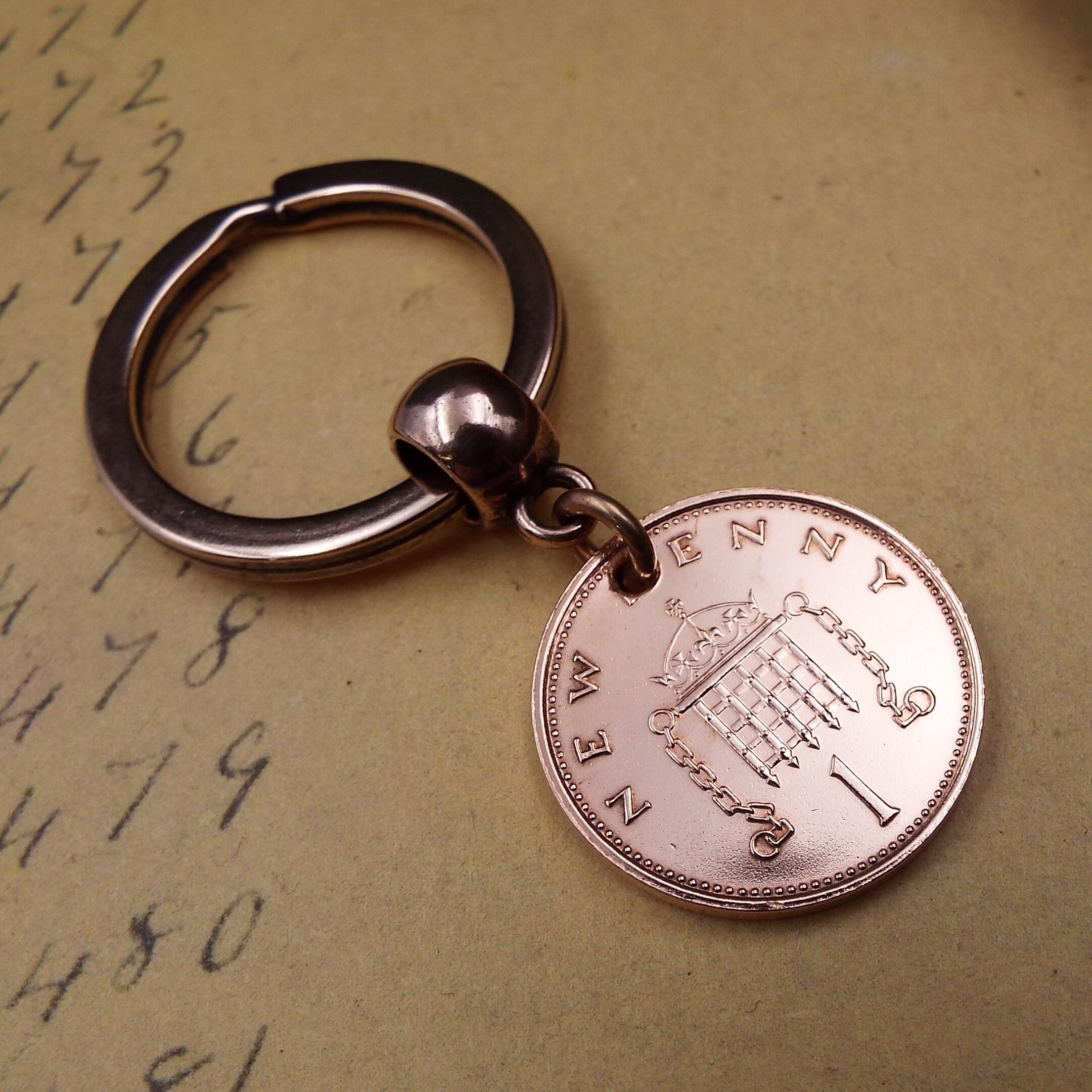 1971 British Lucky Penny Small Coin Keyring Keychain Birth - Etsy UK