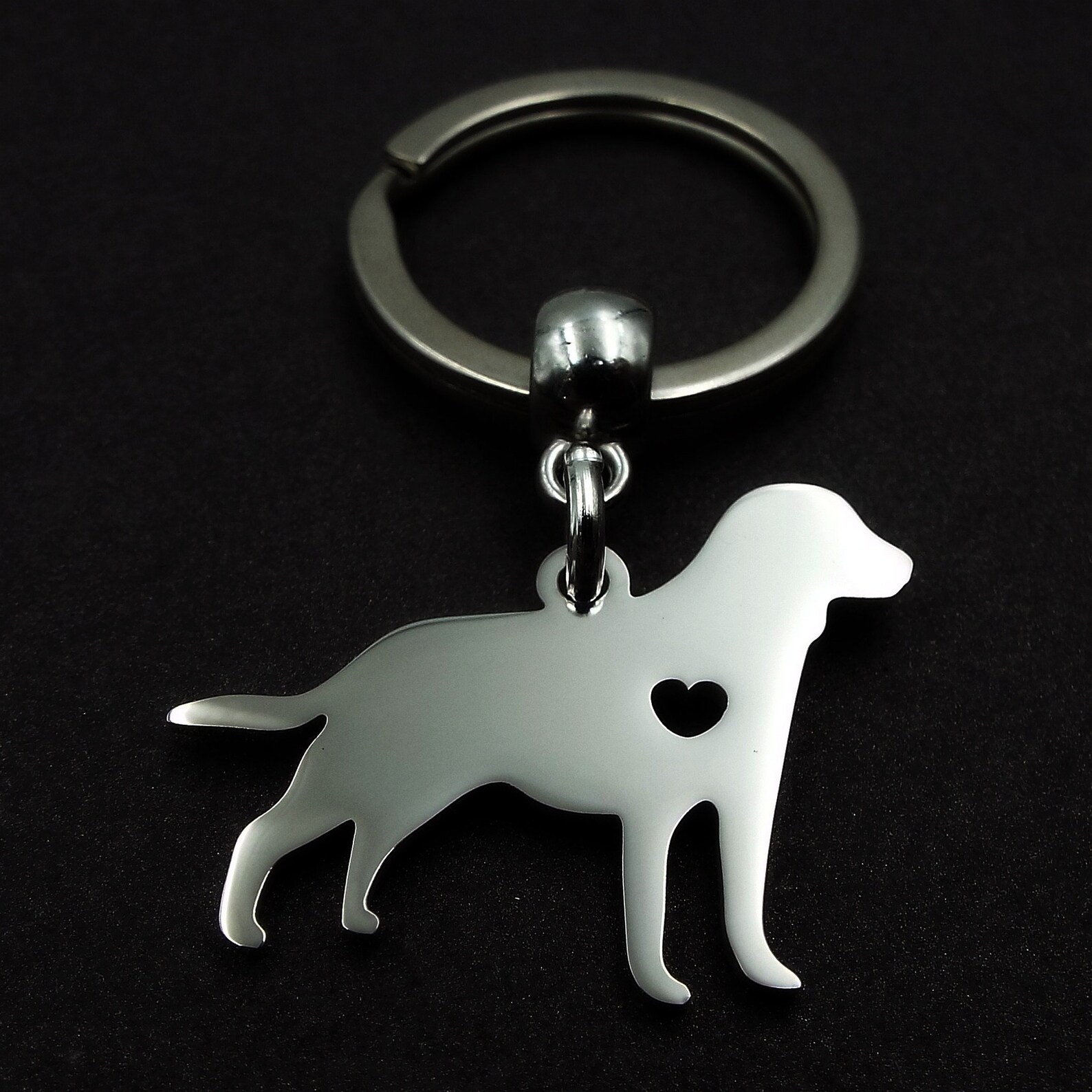 Labrador Keyring Dog Heart Stainless Steel Silhouette Keychain - Etsy UK