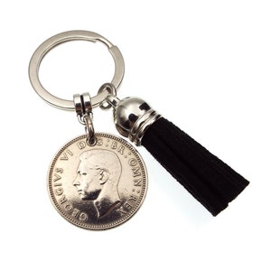 Blacktassel 1950 Scottish Shilling Coin Keychain, Metal Key Ring, 75th ...