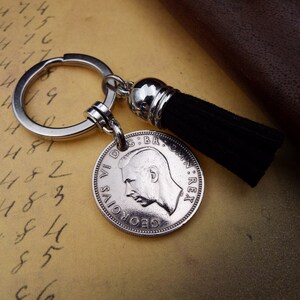 Blacktassel 1950 Scottish Shilling Coin Keychain, Metal Key Ring, 75th ...
