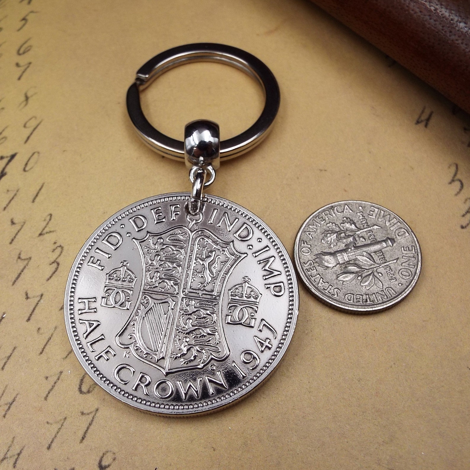 1947 Half Crown British Coin Keyring 74th Birthday Gift | Etsy
