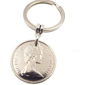 1971 British Five New Pence 5p Coin Keyring 53rd Birthday Gift - Etsy