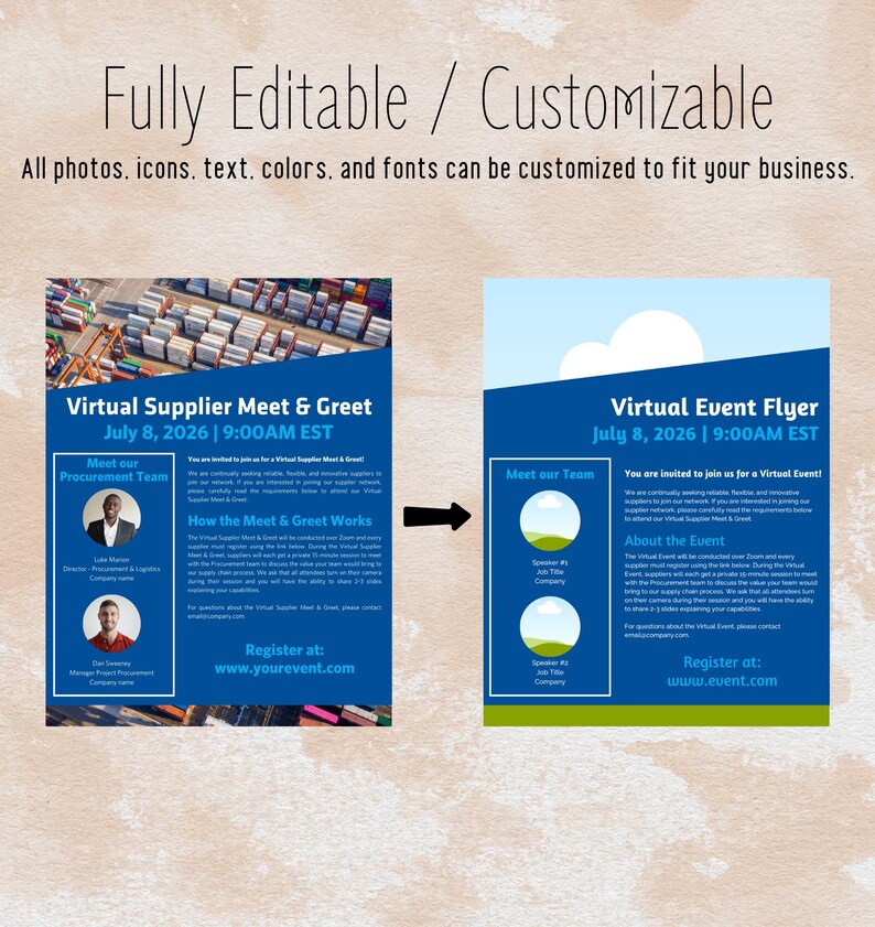 Corporate Event With Speakers Template | Business, Virtual Event ...