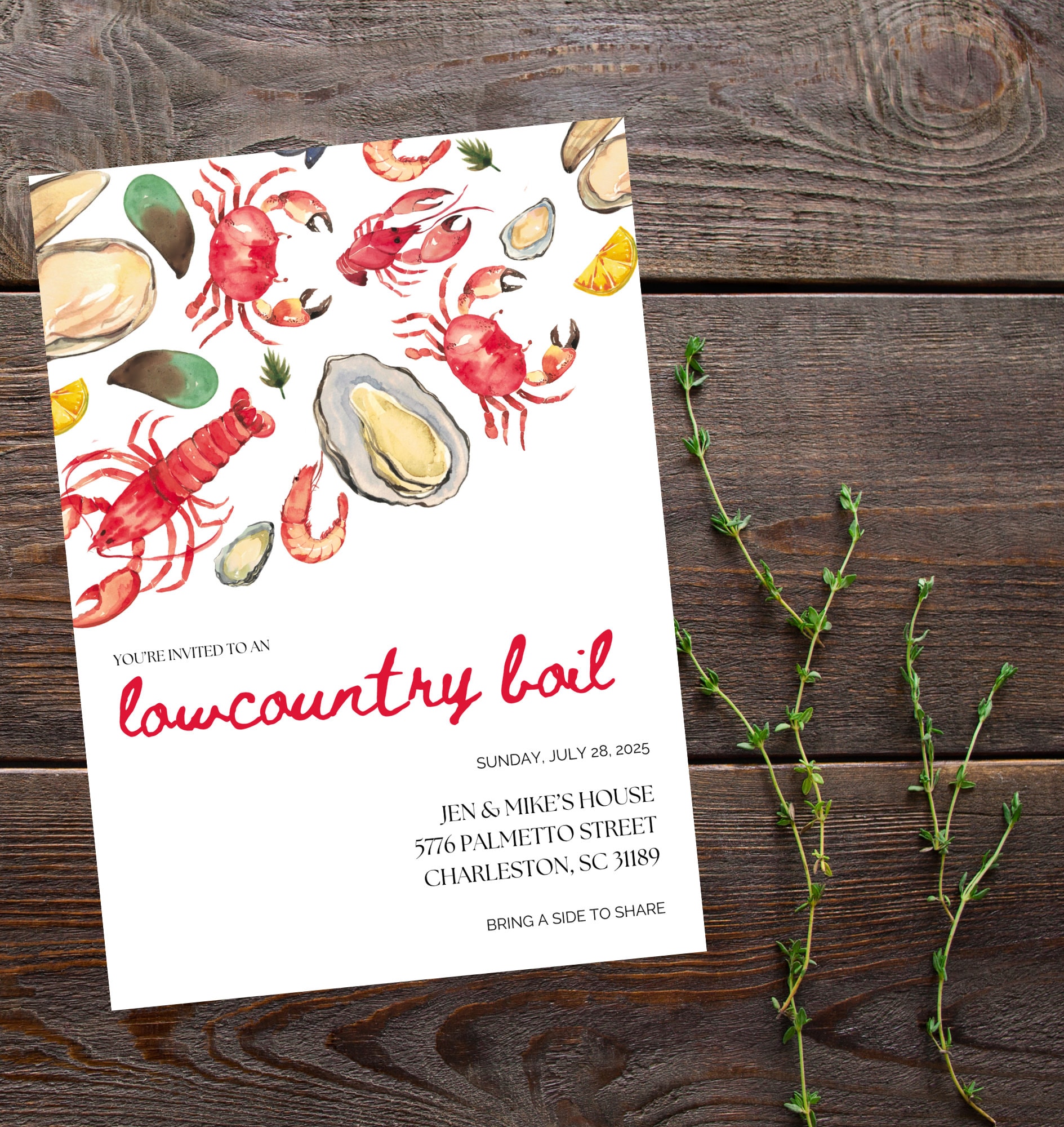Lowcountry Boil Party Invitation Template (digital Download) - Etsy