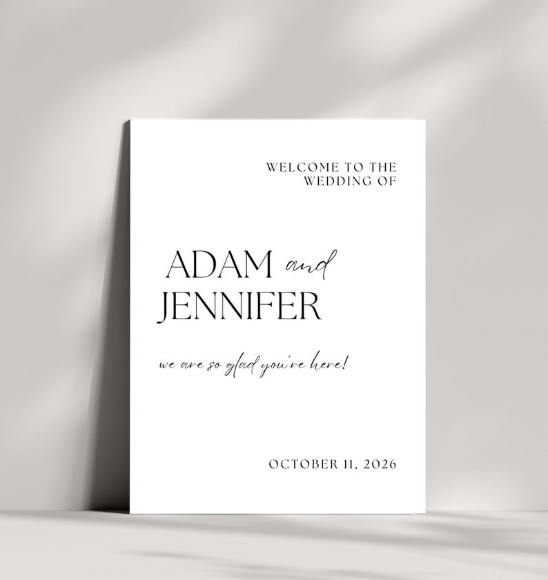 Minimalist Wedding Welcome Sign Template | Wedding, Signage, Black and ...