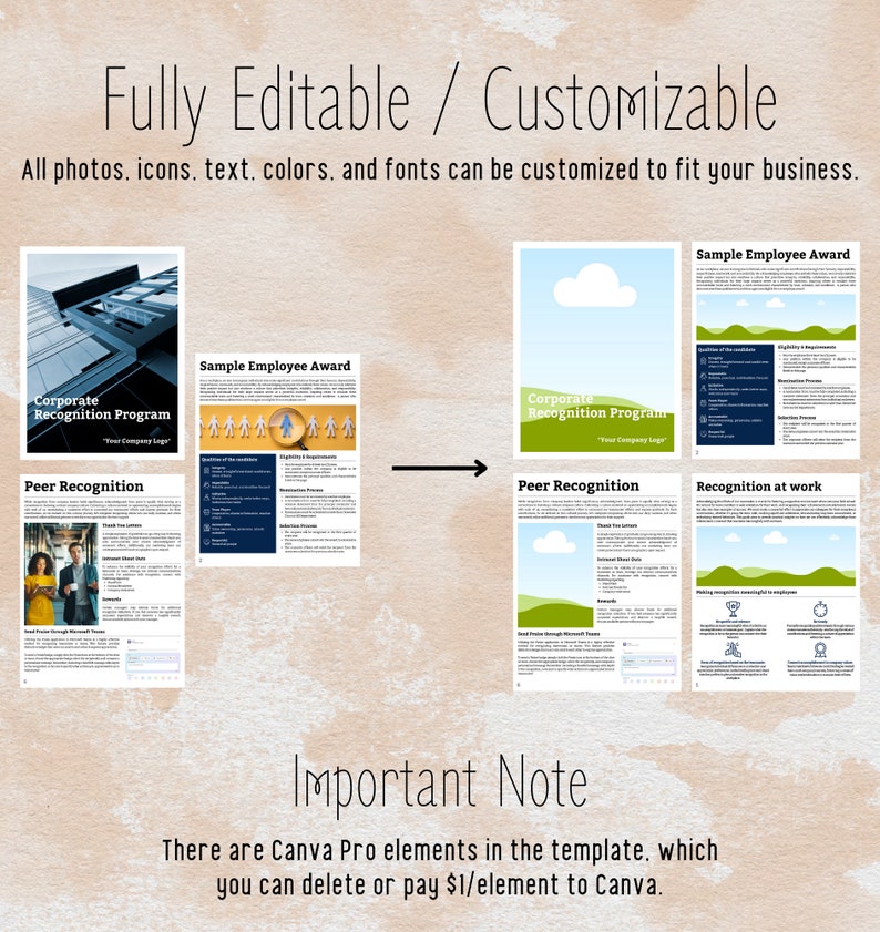 Corporate Recognition Program Template: Editable Canva Guide (digital ...
