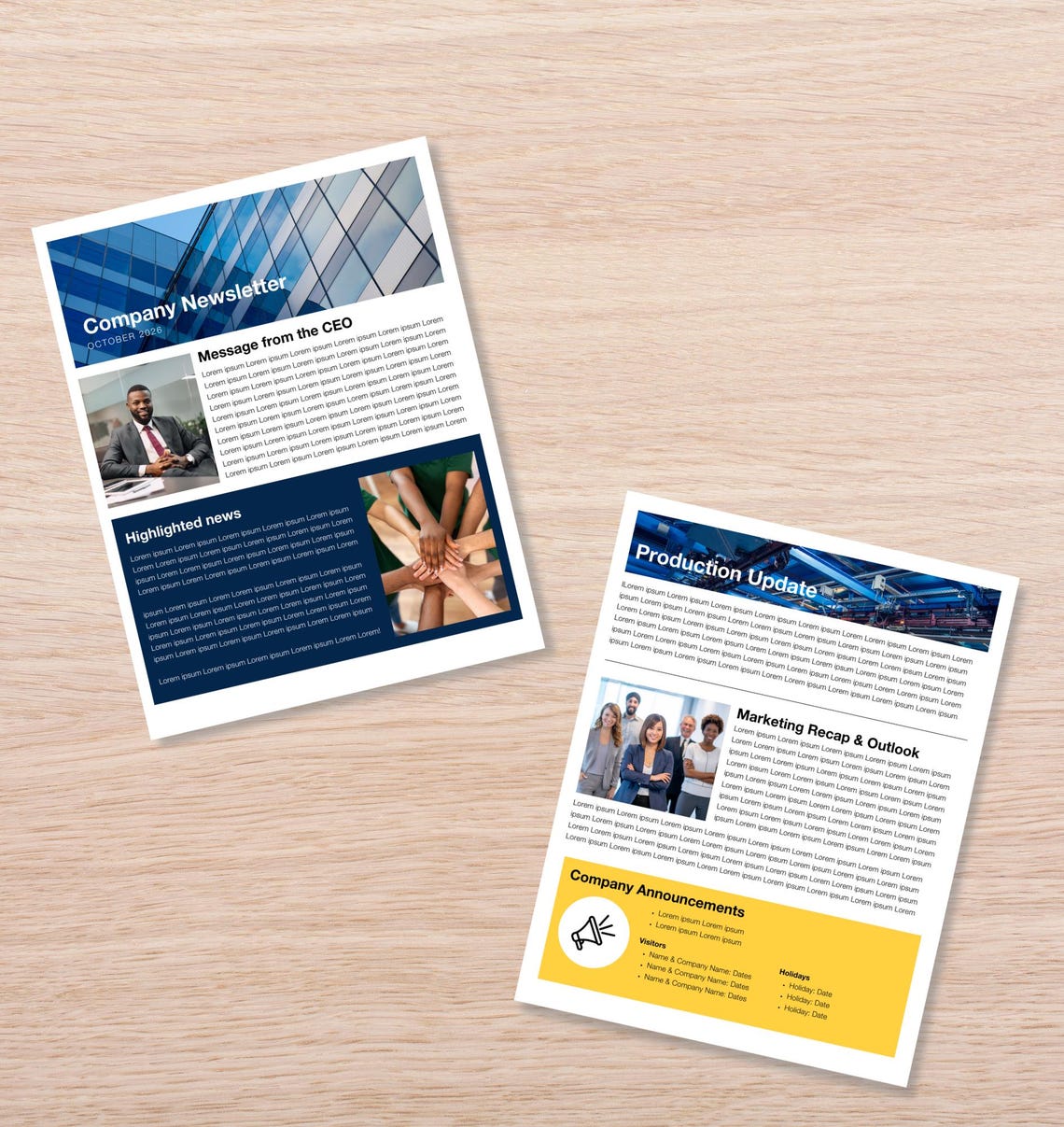 Corporate Internal Newsletter Template: Canva Editable (digital ...