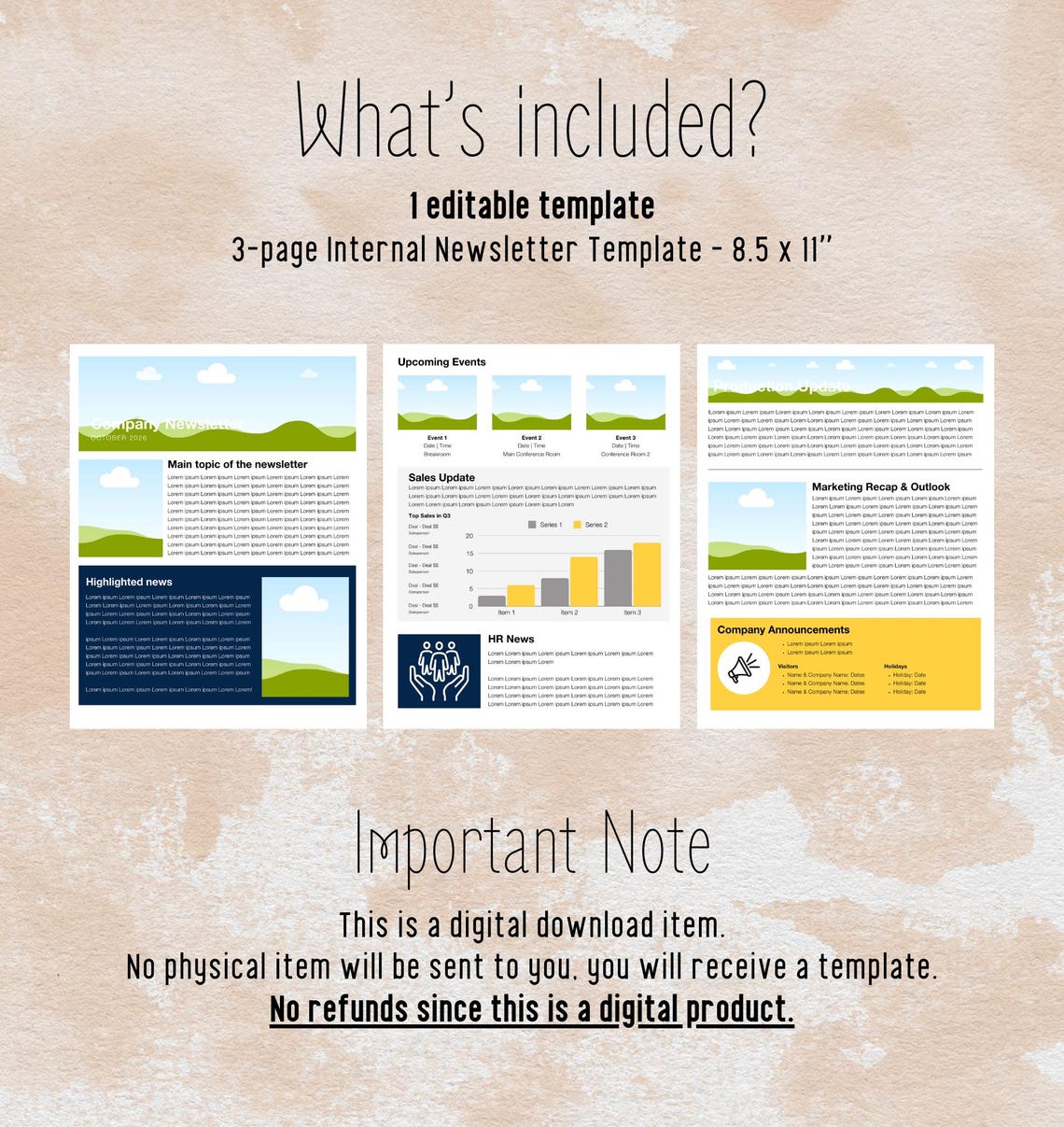 Corporate Internal Newsletter Template: Canva Editable (digital ...