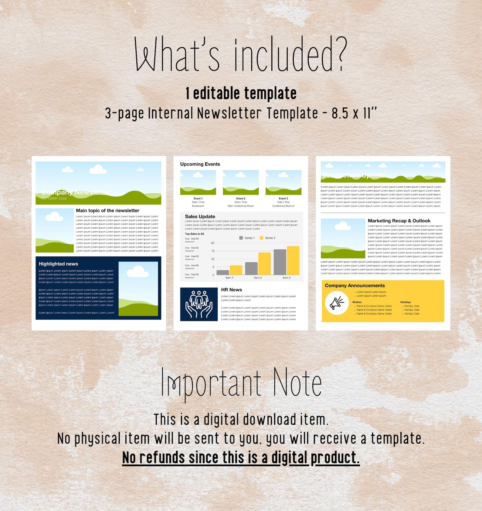 Corporate Internal Newsletter Template: Canva Editable (digital ...