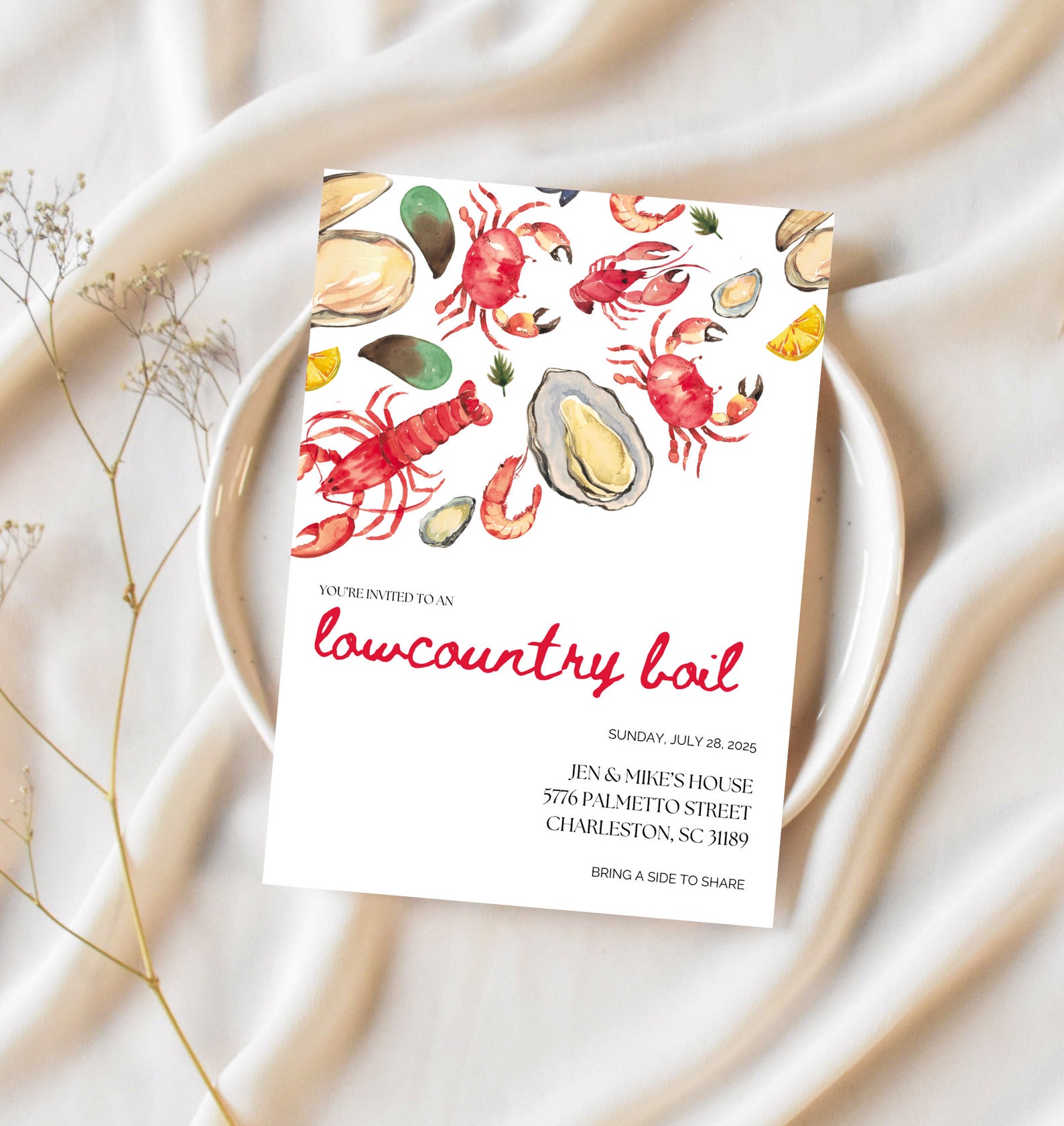 Lowcountry Boil Party Invitation Template (digital Download) - Etsy
