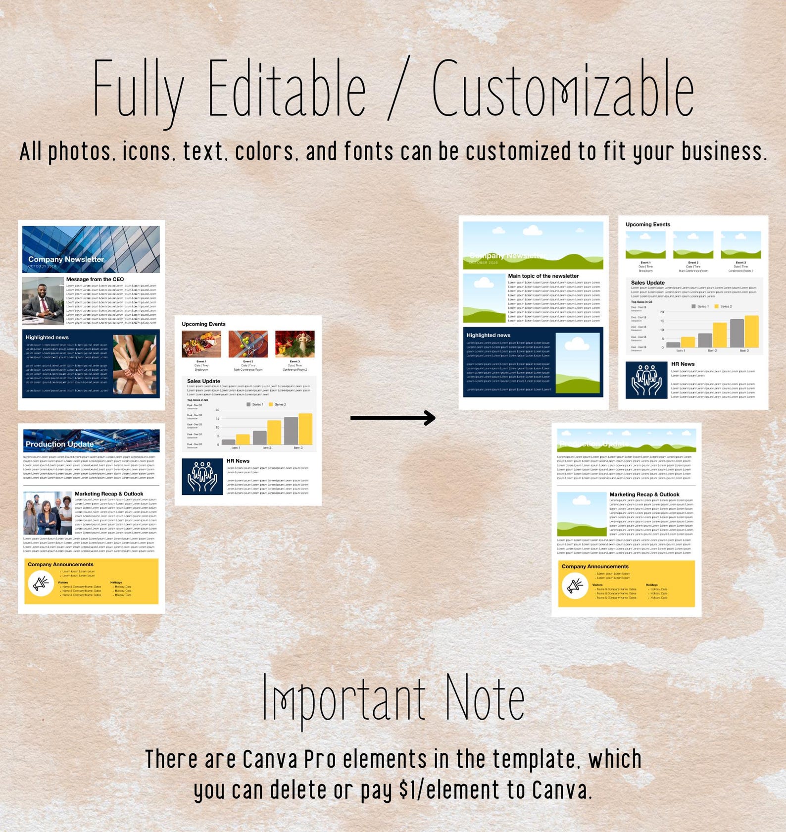 Corporate Internal Newsletter Template: Canva Editable (digital ...