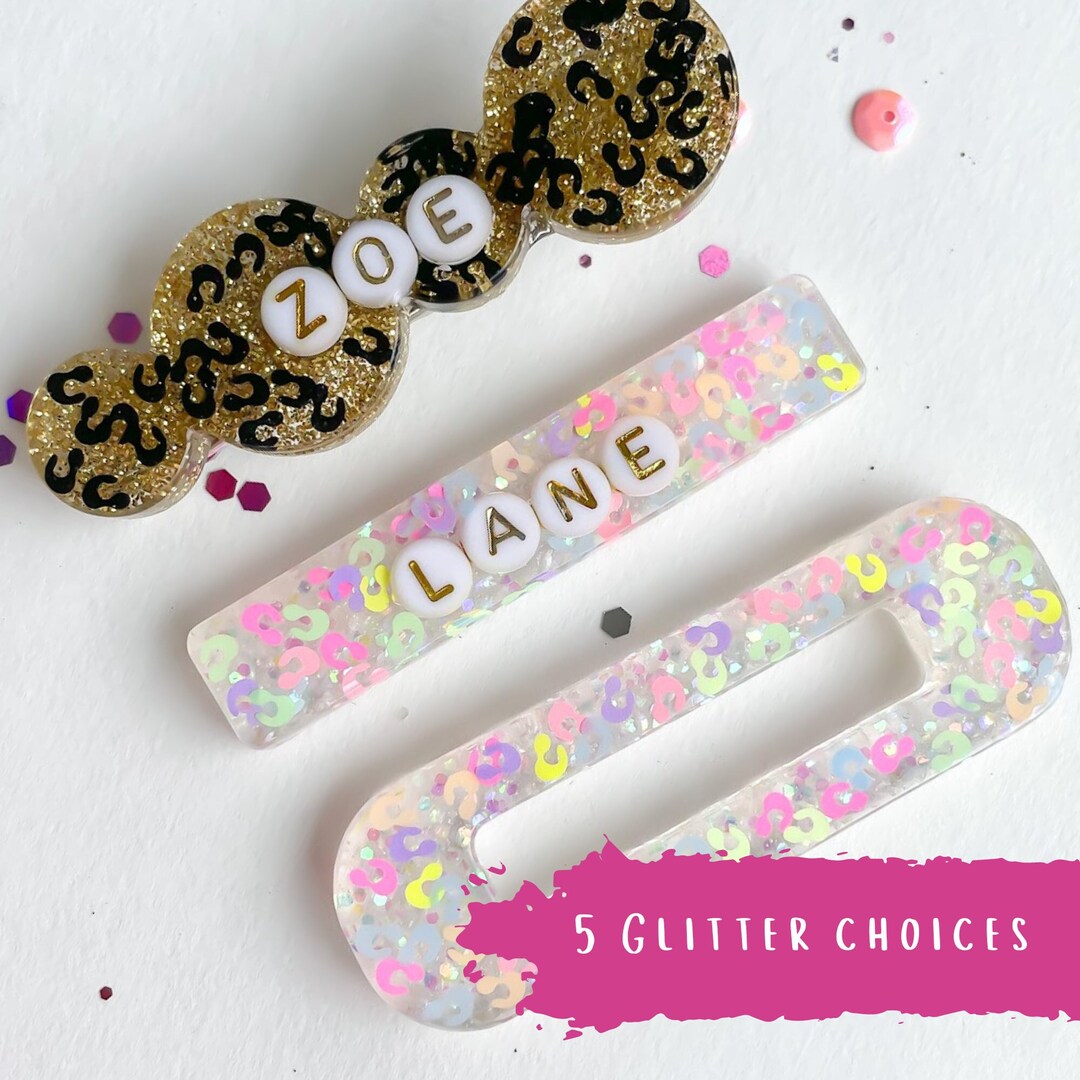 LEOPARD PRINT CHEETAH 90s Glitter Hair Clip | Personalized & Custom ...