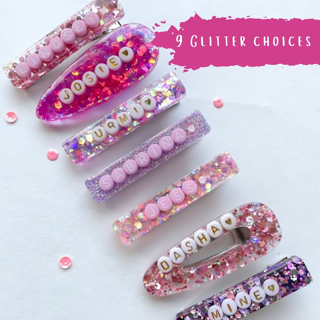 I LOVE PINK Hair Clip | Personalized & Custom Single Hair Clip for ...