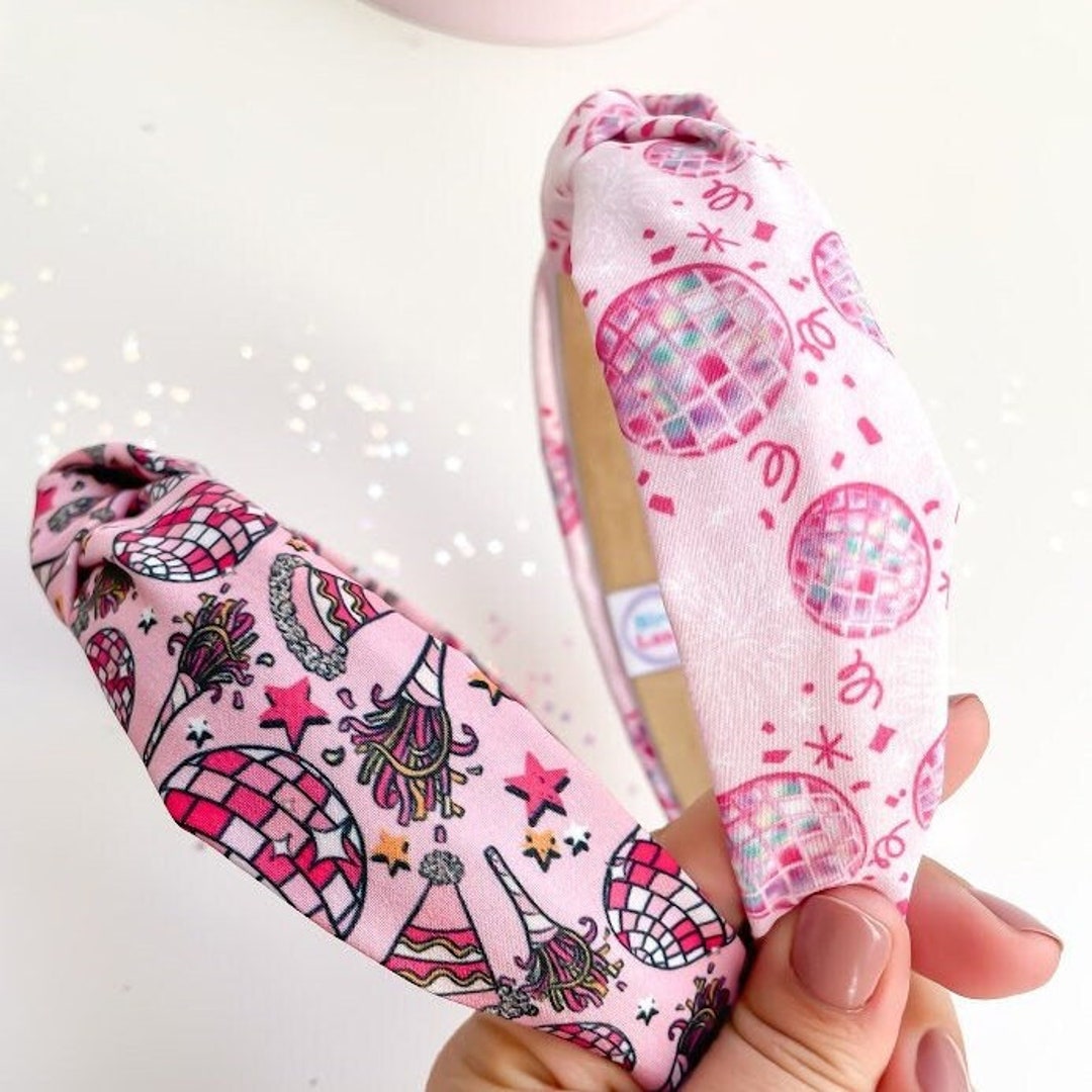 Pink Disco New Years Eve Party Top Knot Headbands - Etsy