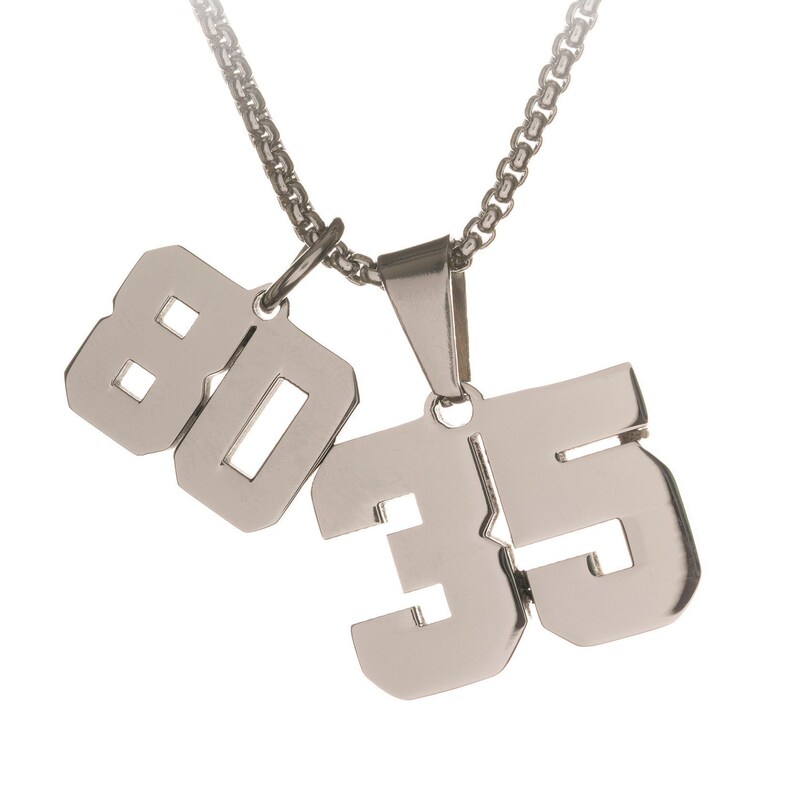 Mini Number Pendant Silver - Etsy