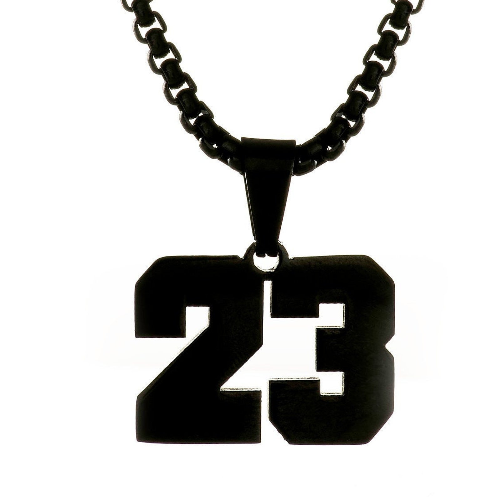 Number Pendant Black - Etsy