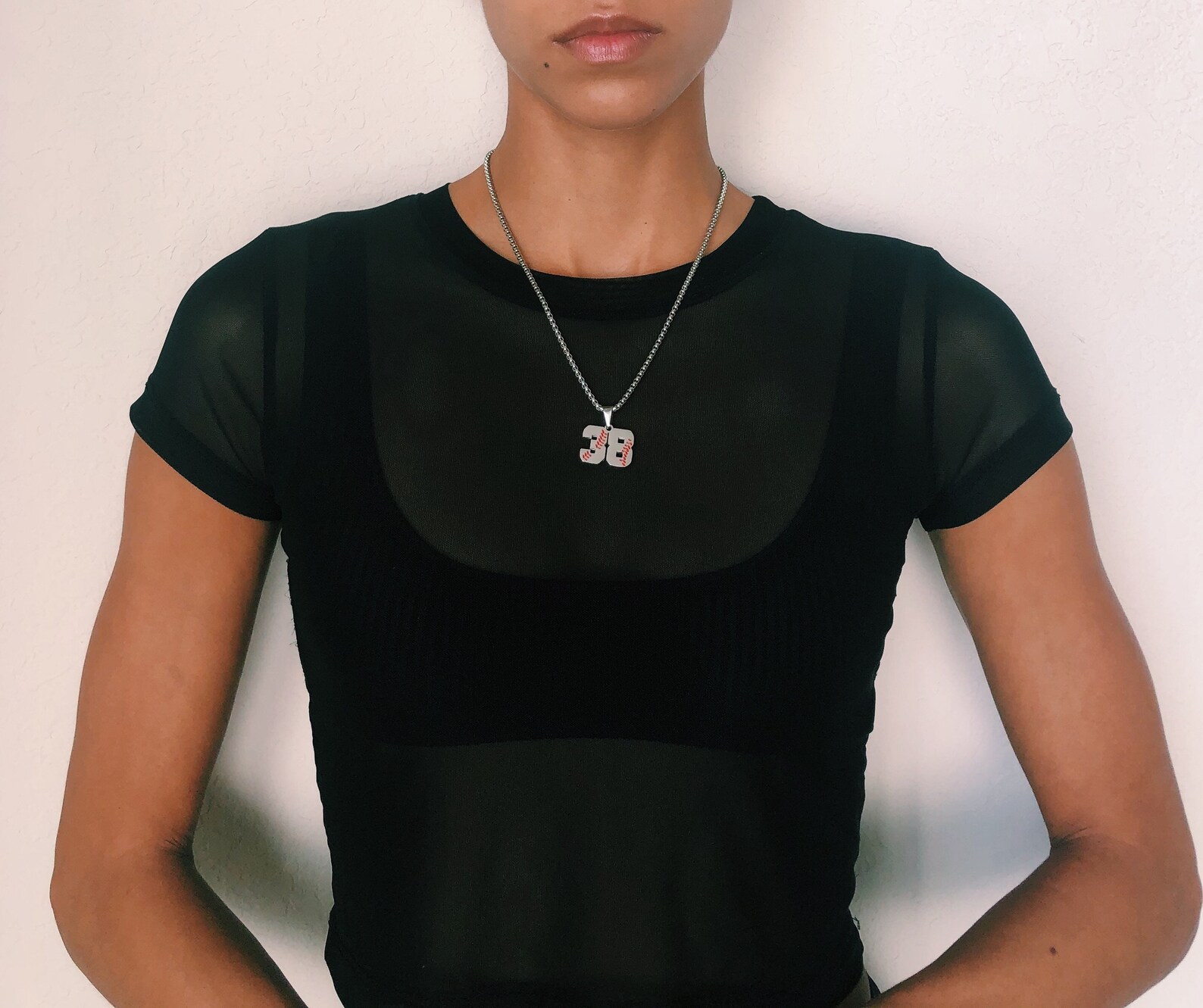 Gold Baseball Lace Number Pendant Gold Sports Necklace | Etsy