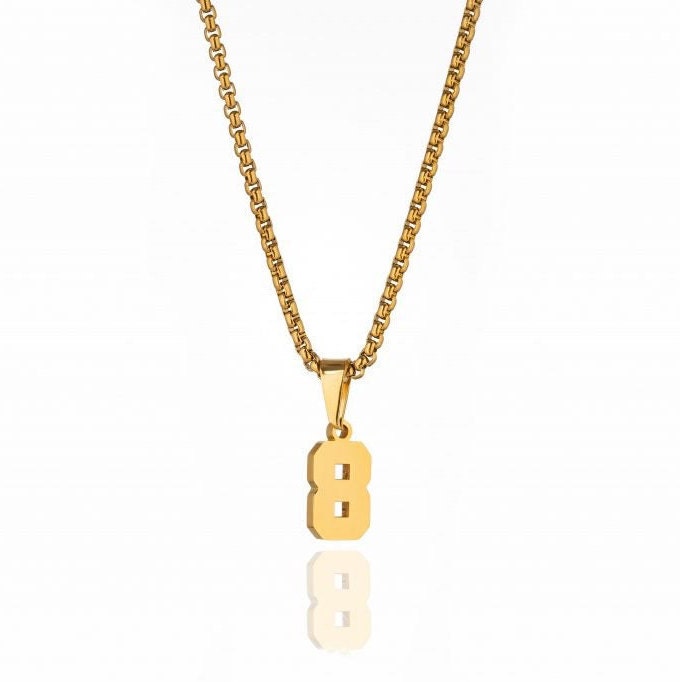 Number Pendant Gold | Etsy