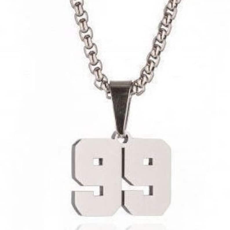 Number Pendant Silver - Etsy