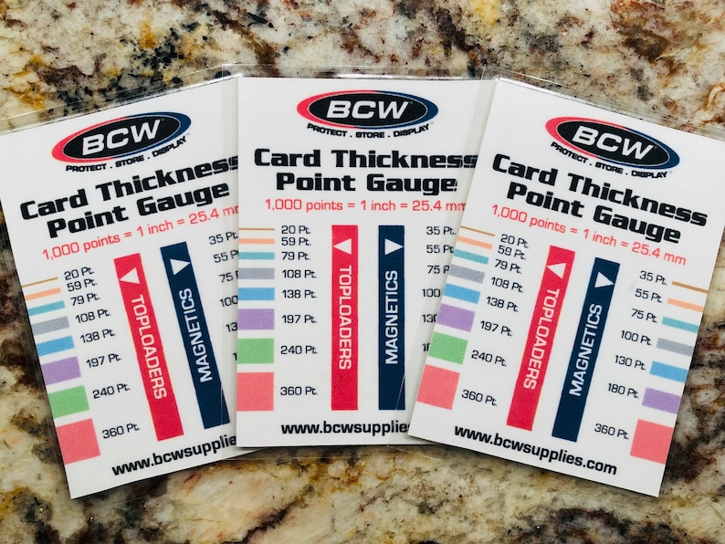 Trading Card Thickness Gauge Guide by BCW - Etsy