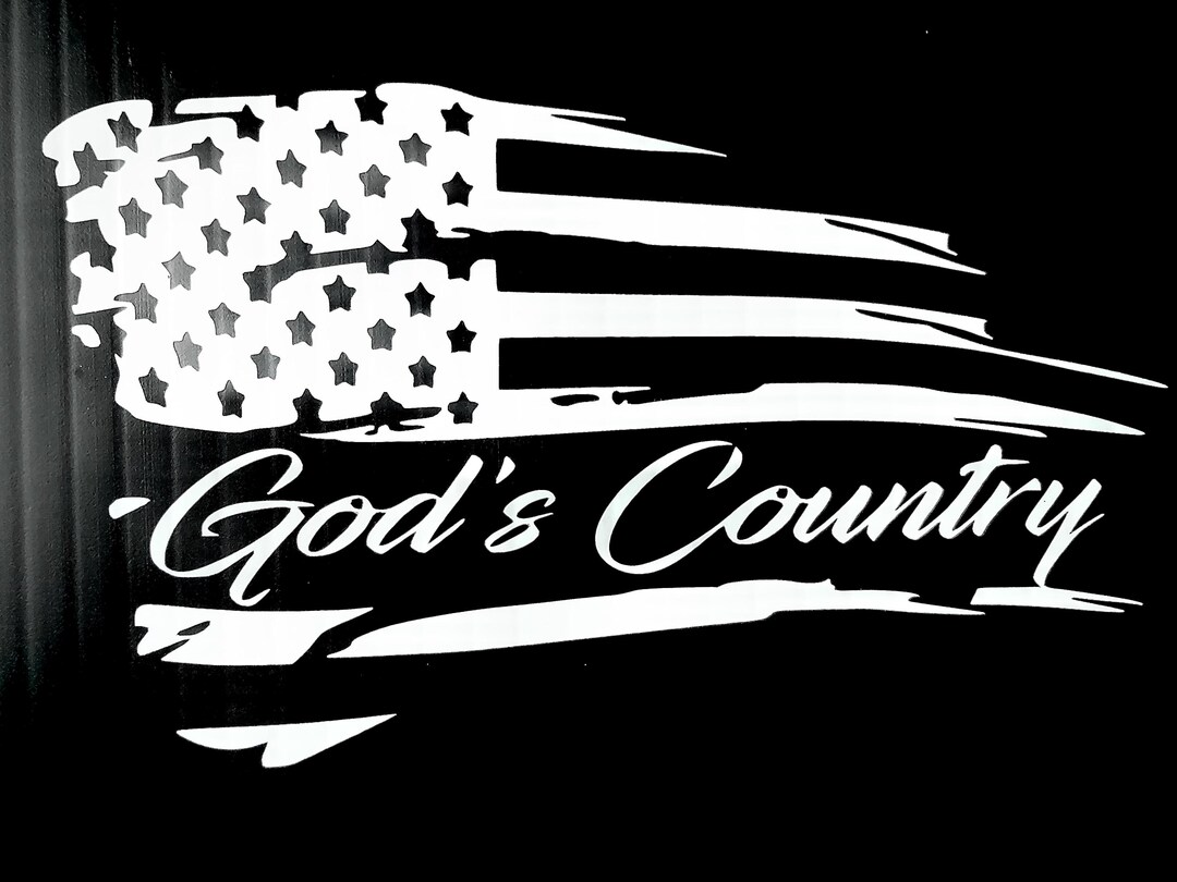 God’s Country American Flag Vinyl Window Decal. - Etsy
