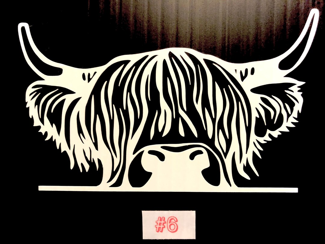Highland Cow #6 Vinyl Window Decal. - Etsy