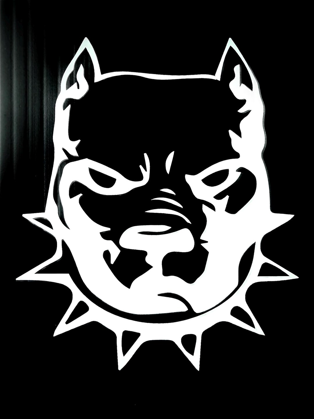 Pit Bull Head With Spike Collar Vinyl Window Decal. - Etsy