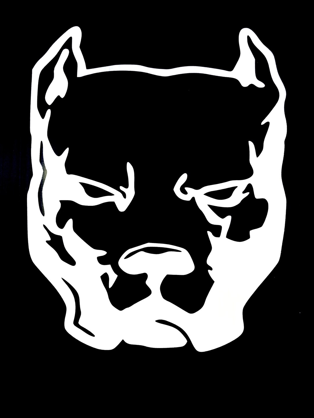 Pit Bull Head Vinyl Window Decal. - Etsy