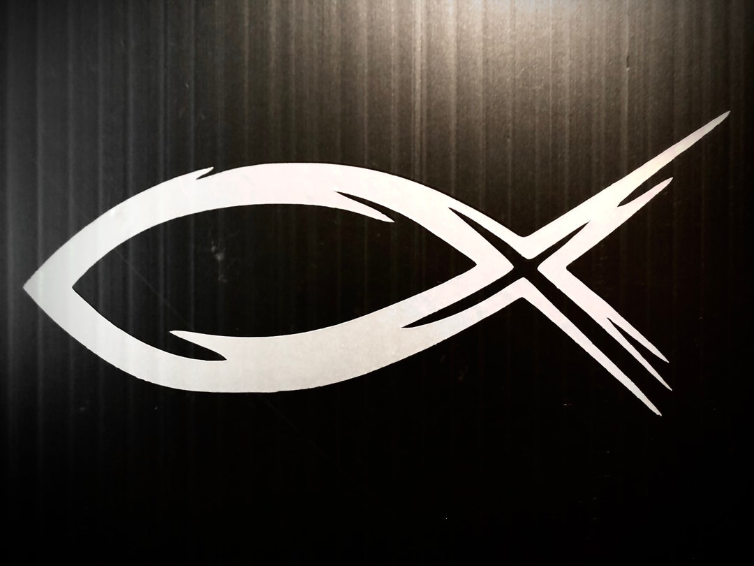 Jesus Fish With Cross in the Tail Decal. - Etsy