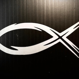 Jesus Fish With Cross in the Tail Decal. - Etsy