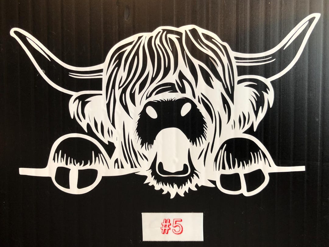 Highland Cow #5 Vinyl Window Decal. - Etsy